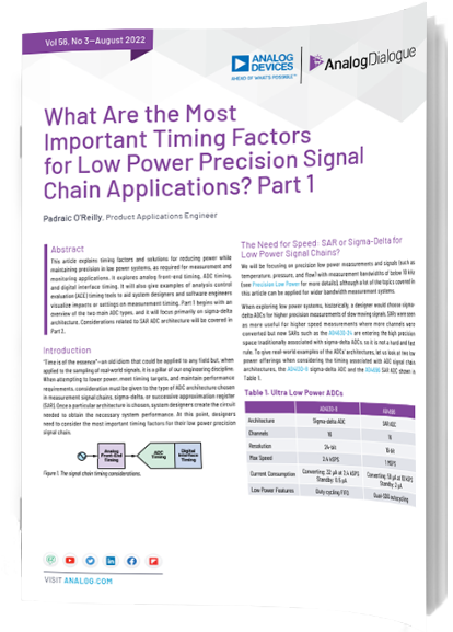 Timing-Faktoren in Ihrer Low-Power-Messsignalkette