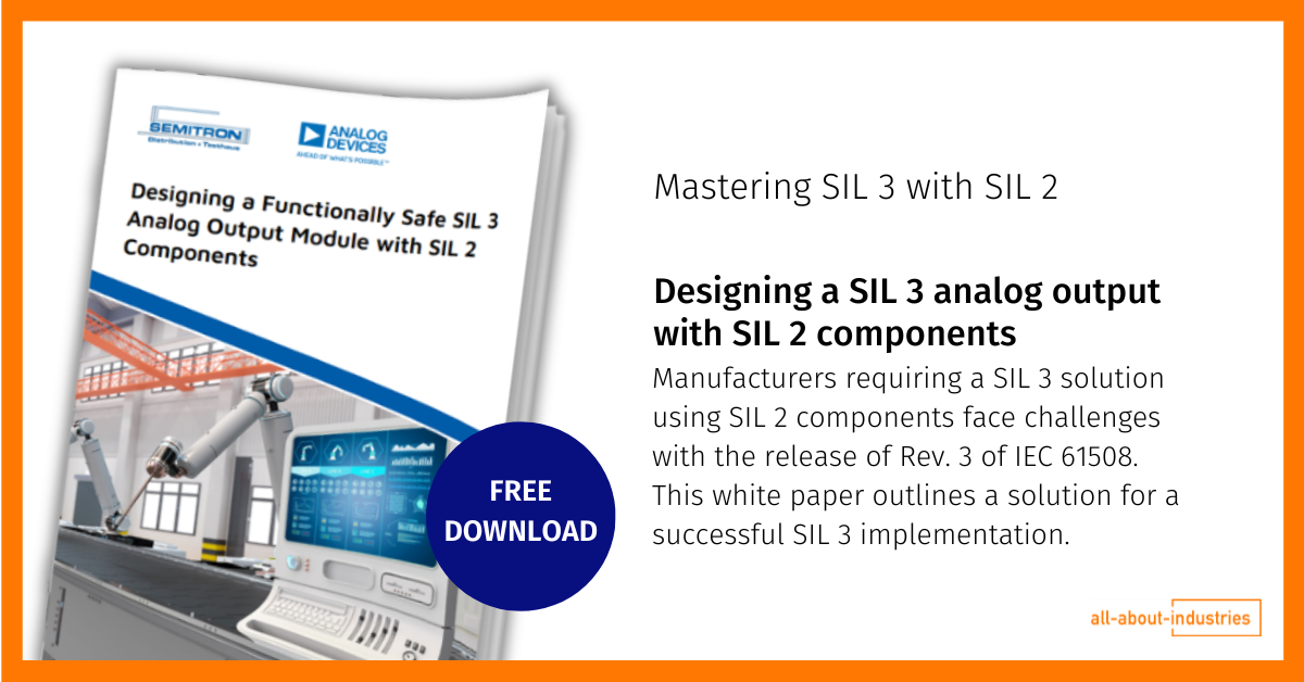 Designing a SIL 3 analog output with SIL 2 components